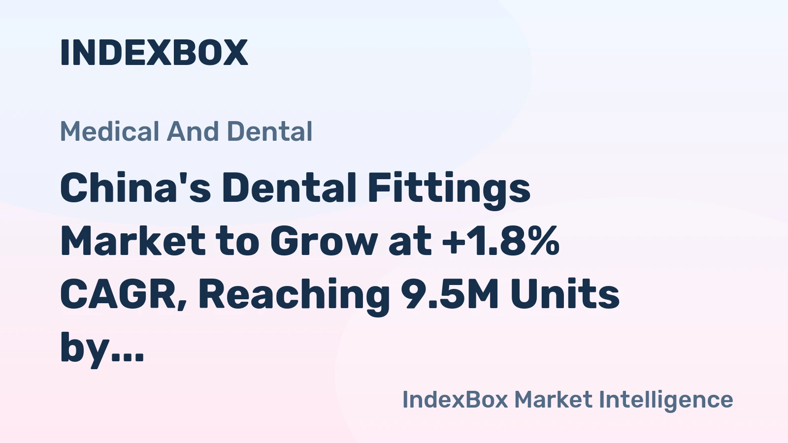 China's Dental Fittings Market to Grow at +1.8% CAGR, Reaching 9.5M Units by 2035