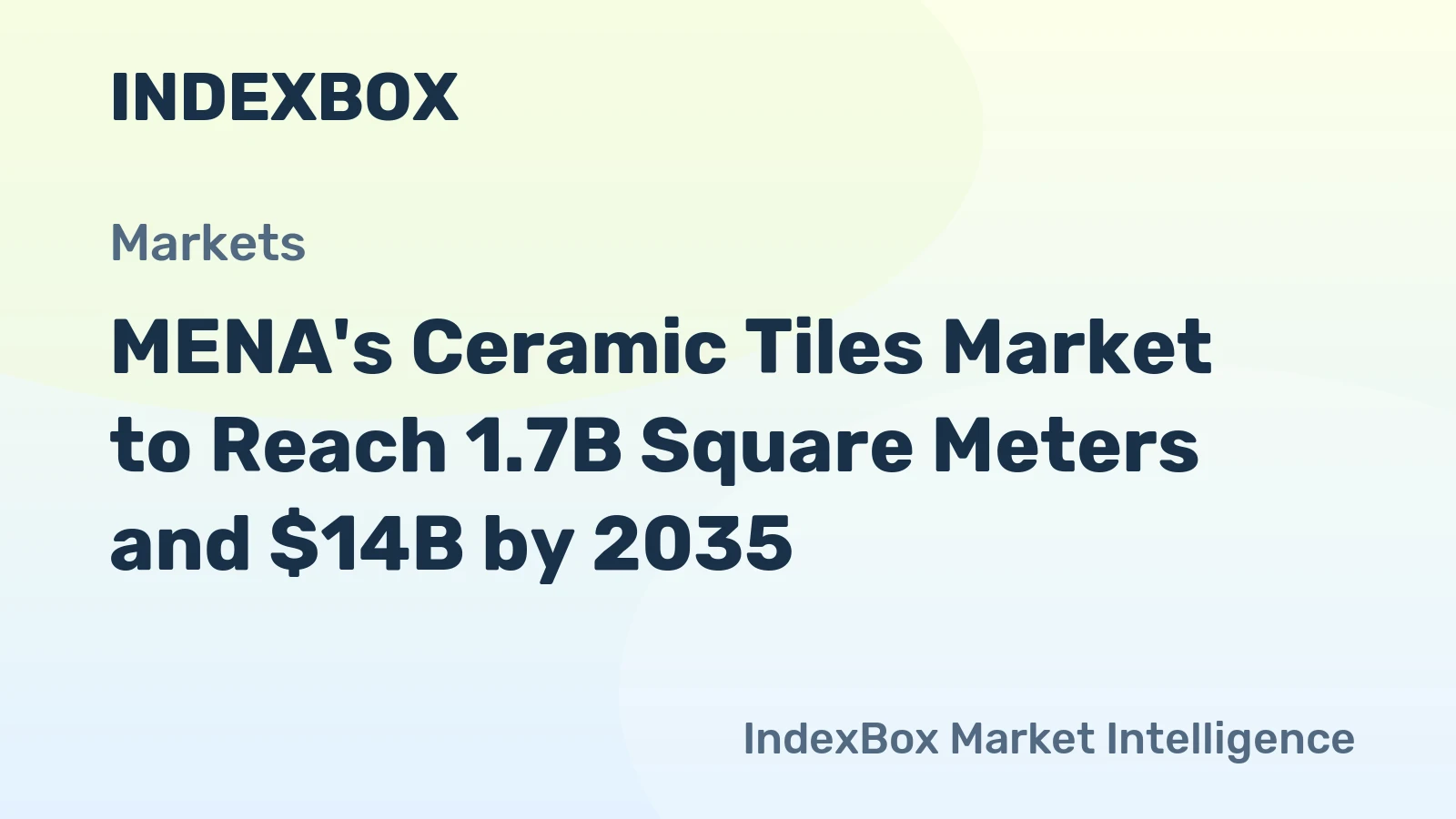 MENA's Ceramic Tiles Market to Reach 1.7B Square Meters and $14B by 2035