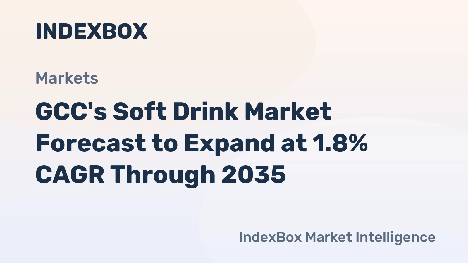 GCC's Soft Drink Market Forecast to Expand at 1.8% CAGR Through 2035