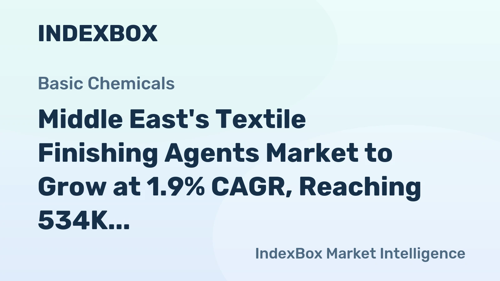 Middle East's Textile Finishing Agents Market to Grow at 1.9% CAGR, Reaching 534K Tons by 2035