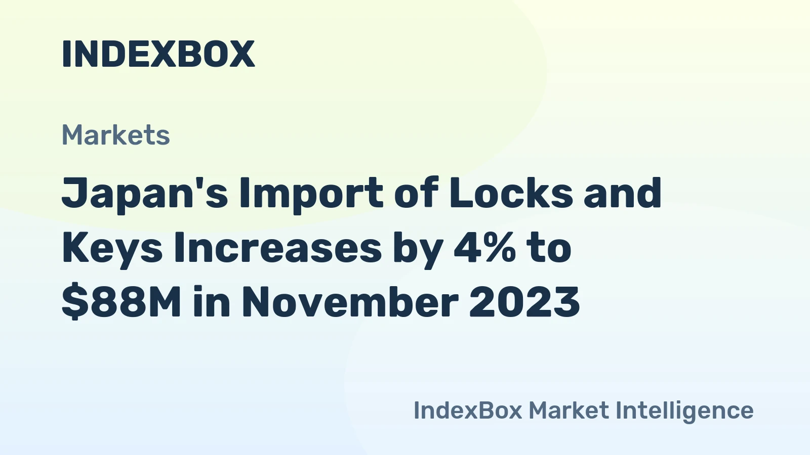 Japan's Import of Locks and Keys Increases by 4% to $88M in November 2023