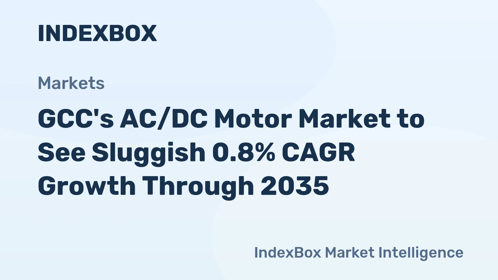 GCC's AC/DC Motor Market to See Sluggish 0.8% CAGR Growth Through 2035