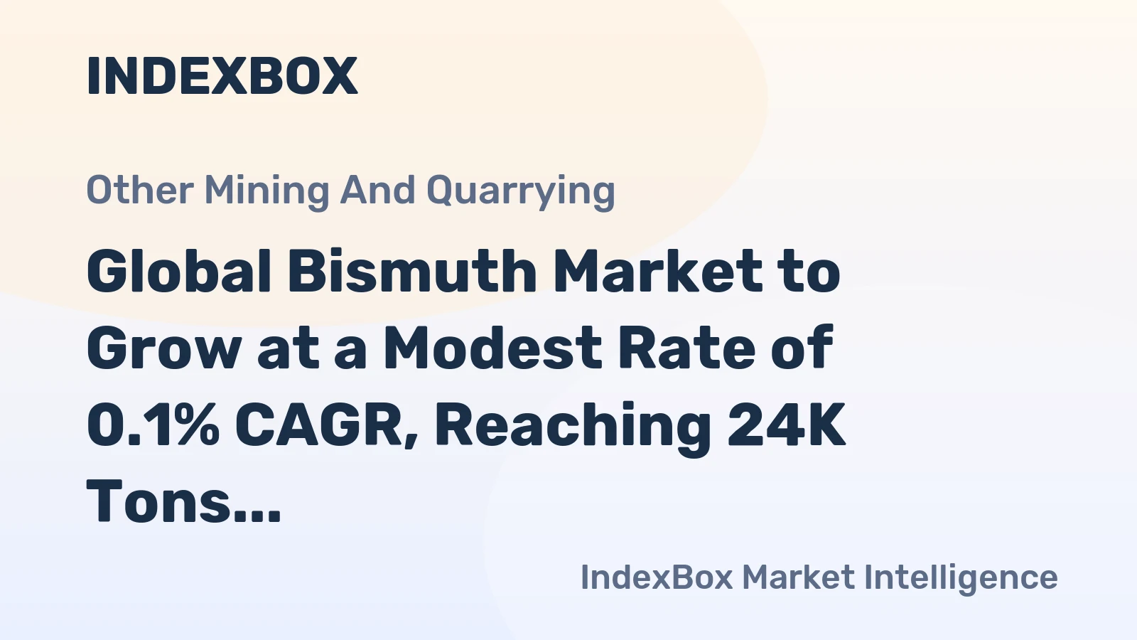 Global Bismuth Market to Grow at a Modest Rate of 0.1% CAGR, Reaching 24K Tons by 2035