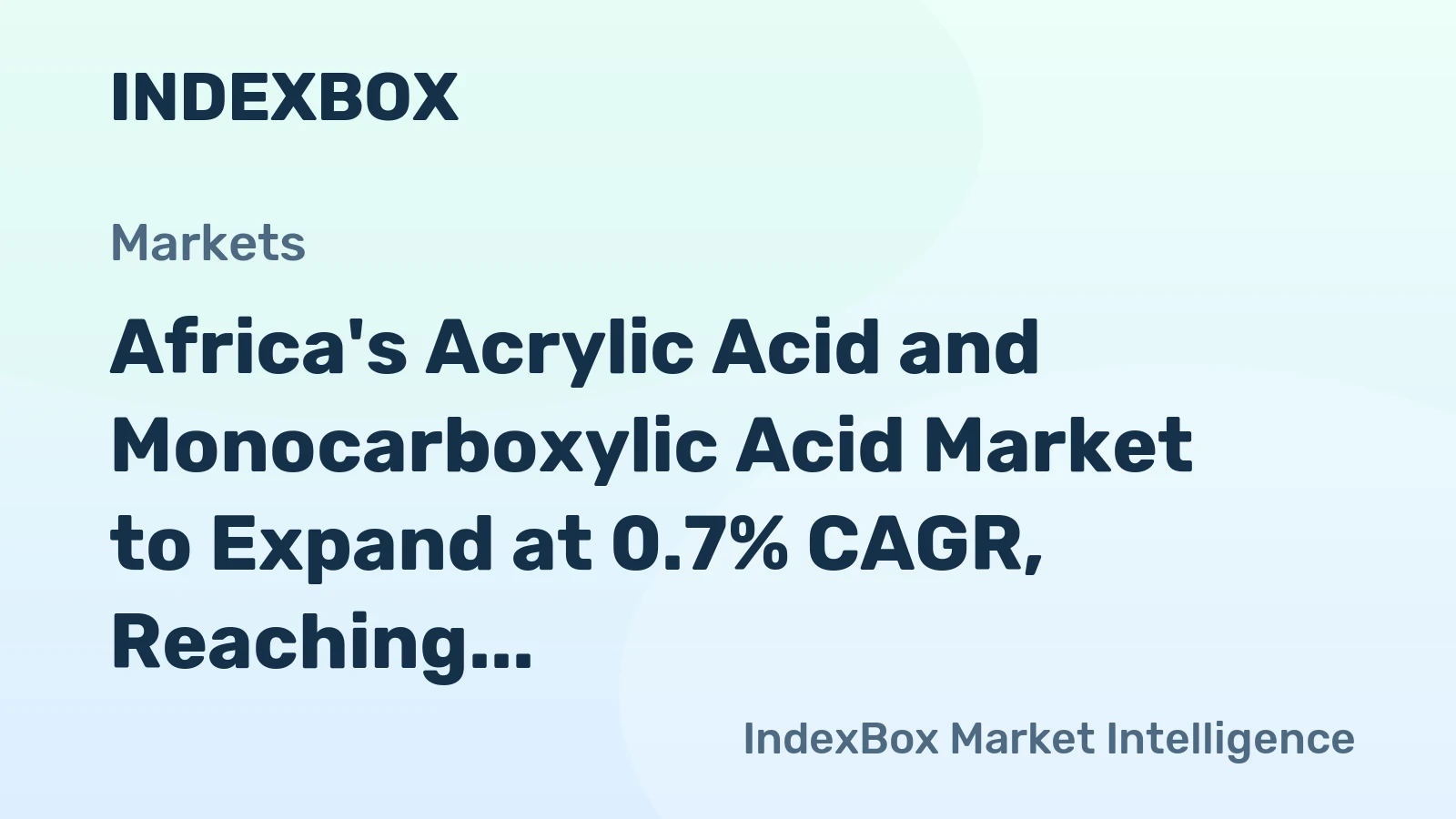 Africa's Acrylic Acid and Monocarboxylic Acid Market to Expand at 0.7% CAGR, Reaching $1B by 2035