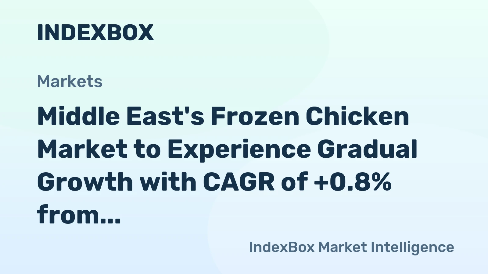 Middle East's Frozen Chicken Market to Experience Gradual Growth with CAGR of +0.8% from 2024 to 2035