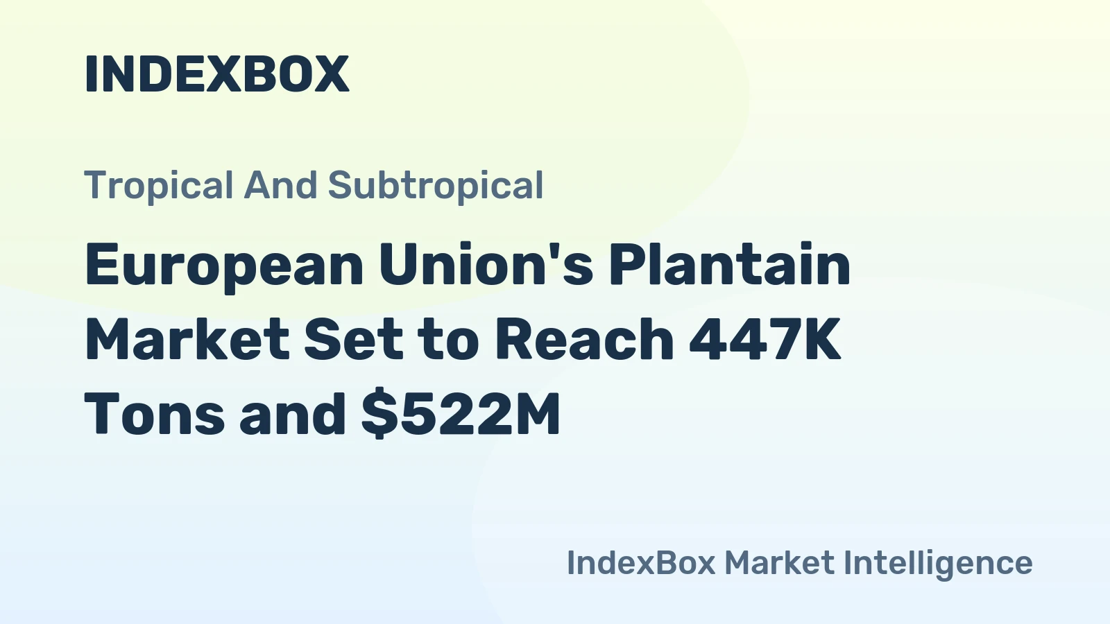 European Union's Plantain Market Set to Reach 447K Tons and $522M