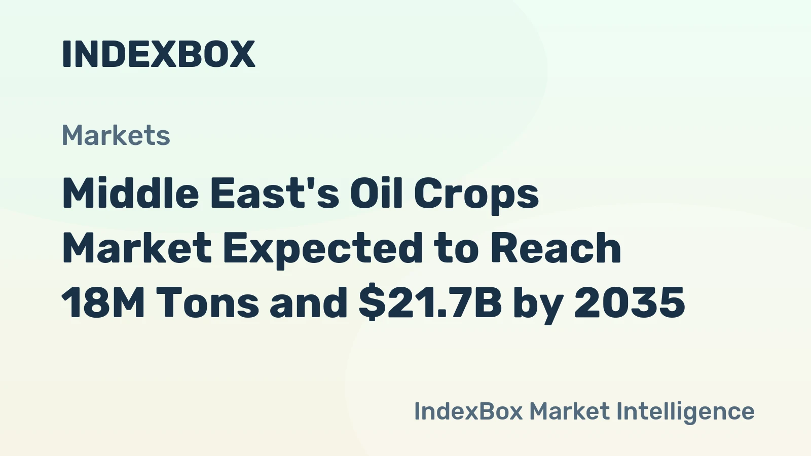 Middle East's Oil Crops Market Expected to Reach 18M Tons and $21.7B by 2035