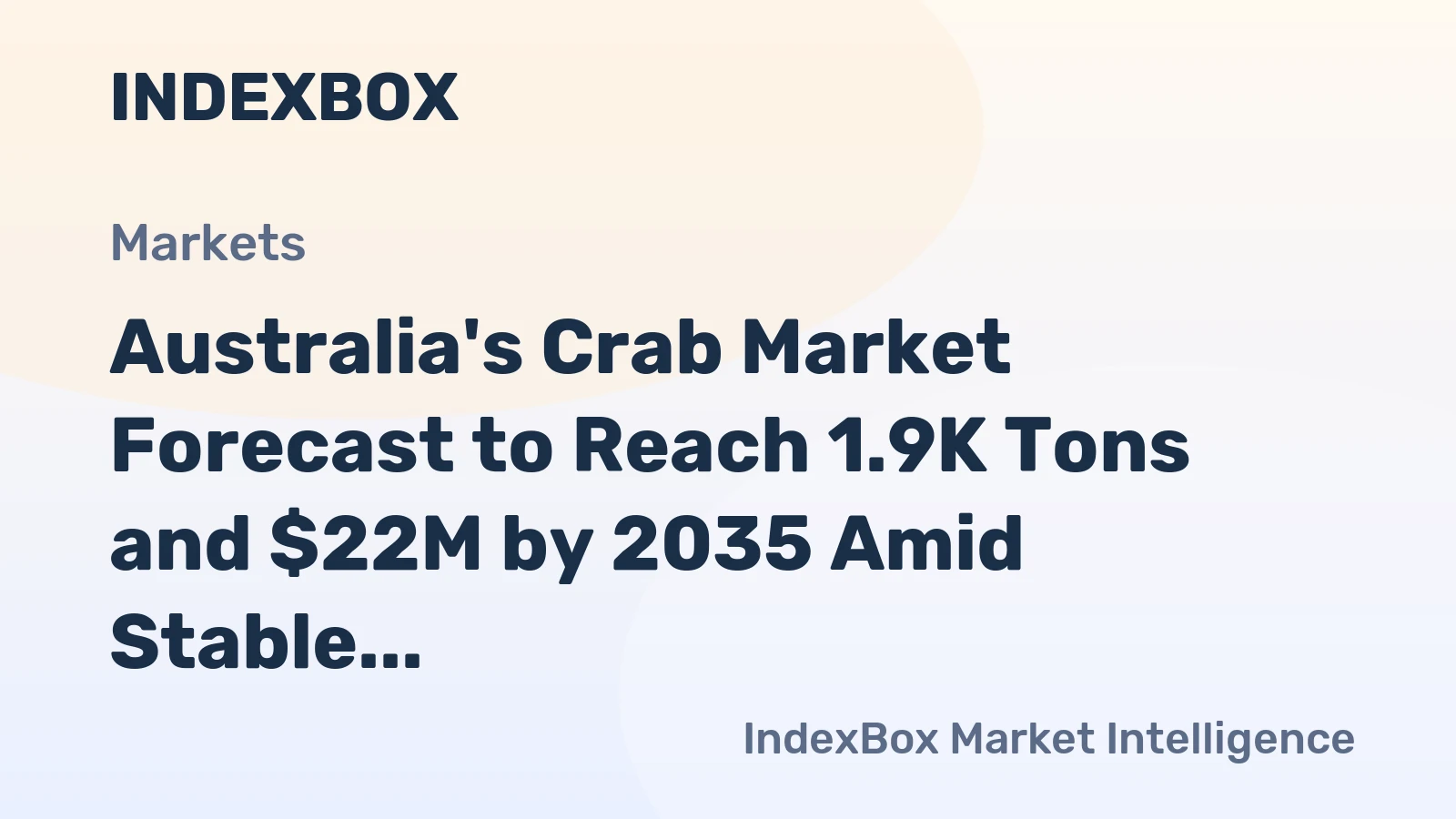 Australia's Crab Market Forecast to Reach 1.9K Tons and $22M by 2035 Amid Stable Growth