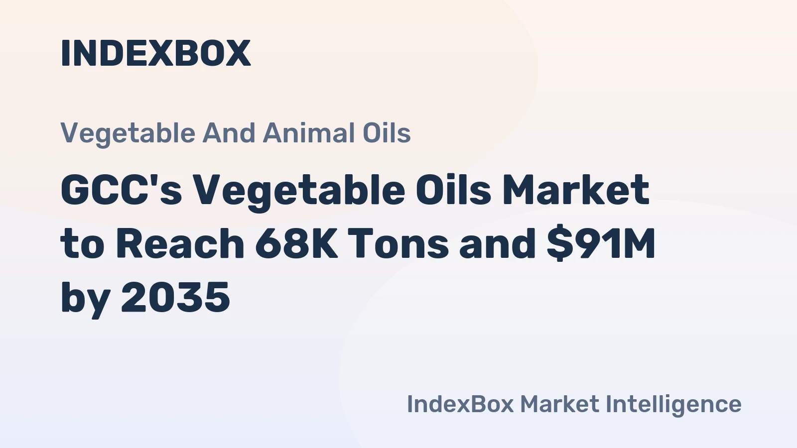 GCC's Vegetable Oils Market to Reach 68K Tons and $91M by 2035