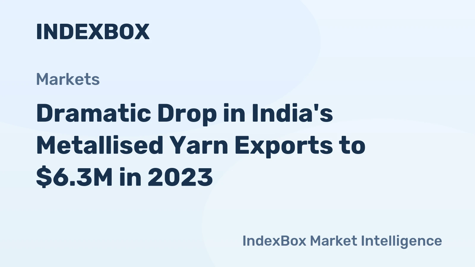 Dramatic Drop in India's Metallised Yarn Exports to $6.3M in 2023