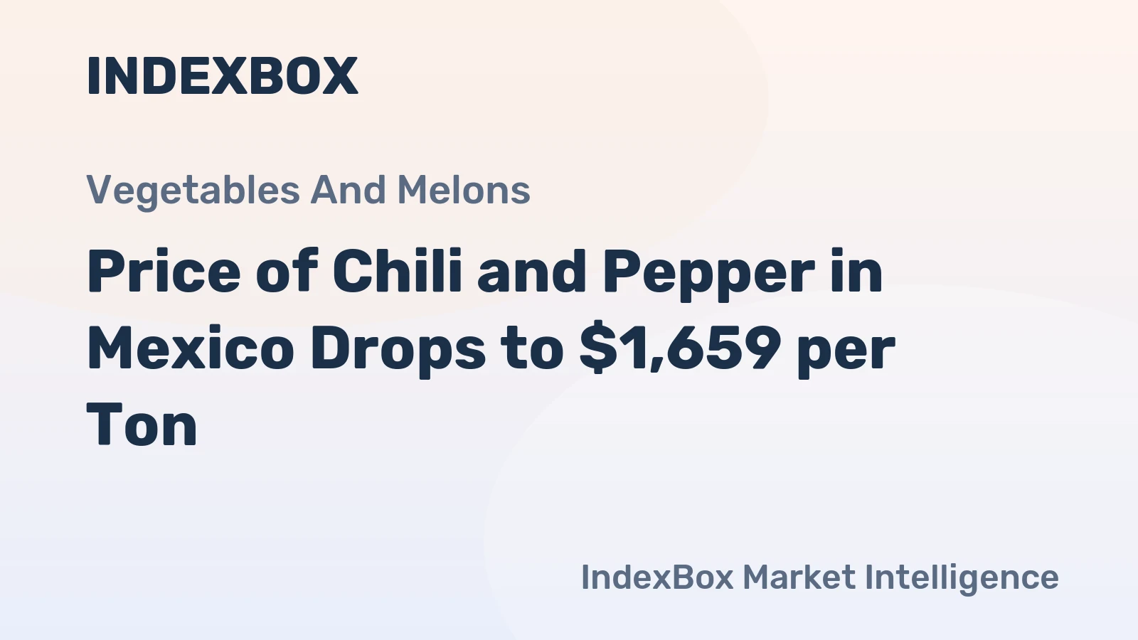 Price of Chili and Pepper in Mexico Drops to $1,659 per Ton