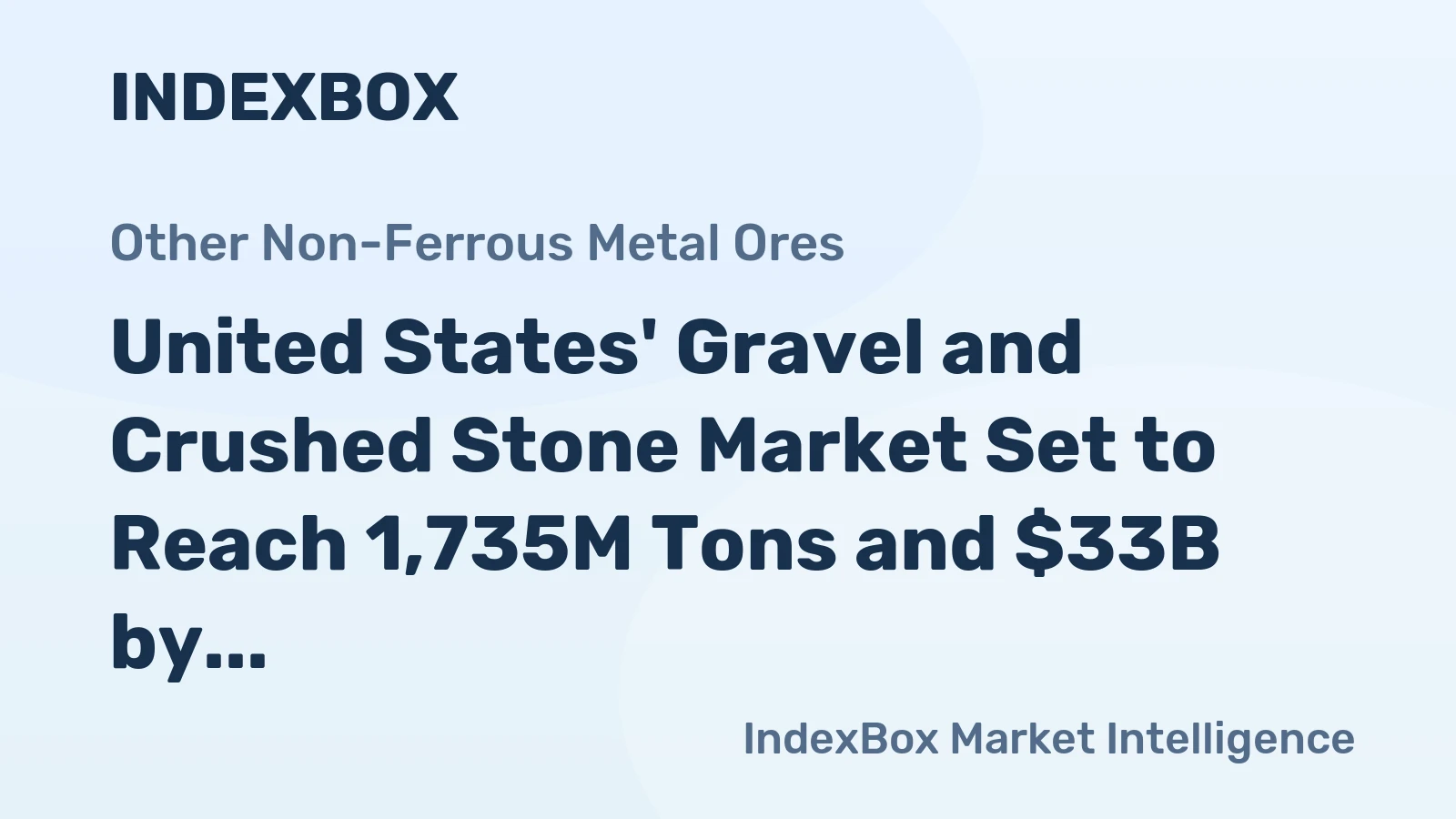 United States' Gravel and Crushed Stone Market Set to Reach 1,735M Tons and $33B by 2035