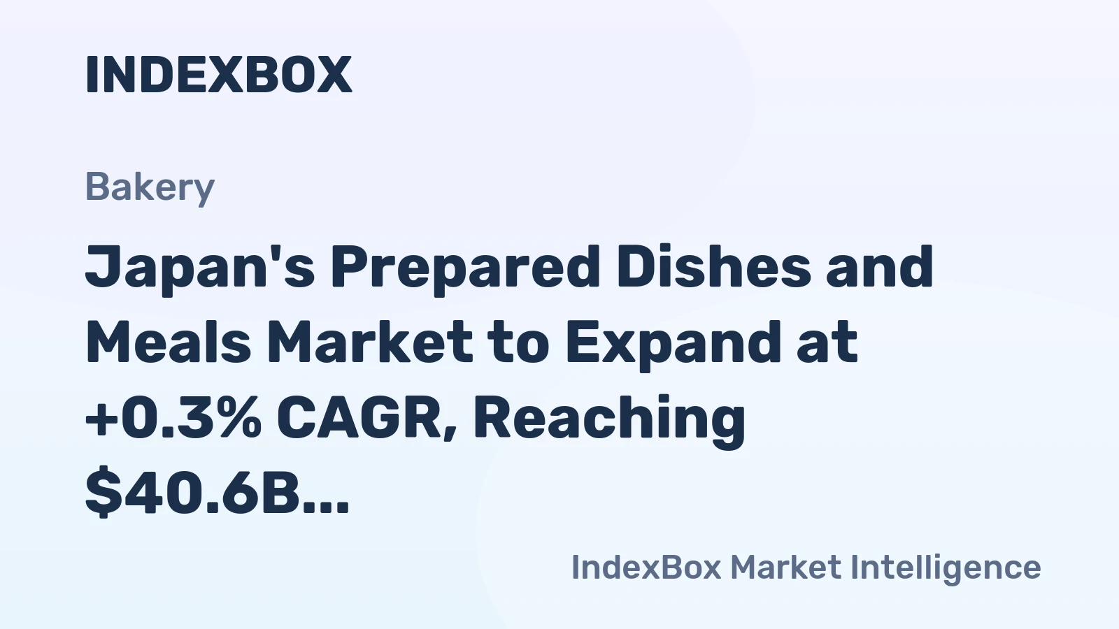 Japan's Prepared Dishes and Meals Market to Expand at +0.3% CAGR, Reaching $40.6B by 2035