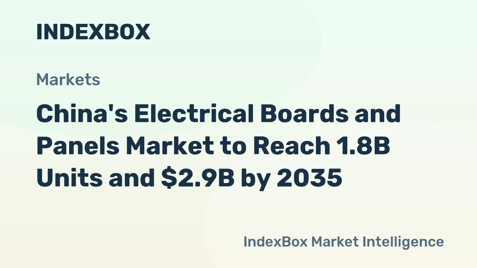 China's Electrical Boards and Panels Market to Reach 1.8B Units and $2.9B by 2035