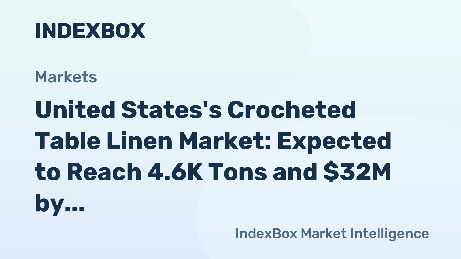 United States's Crocheted Table Linen Market: Expected to Reach 4.6K Tons and $32M by 2035