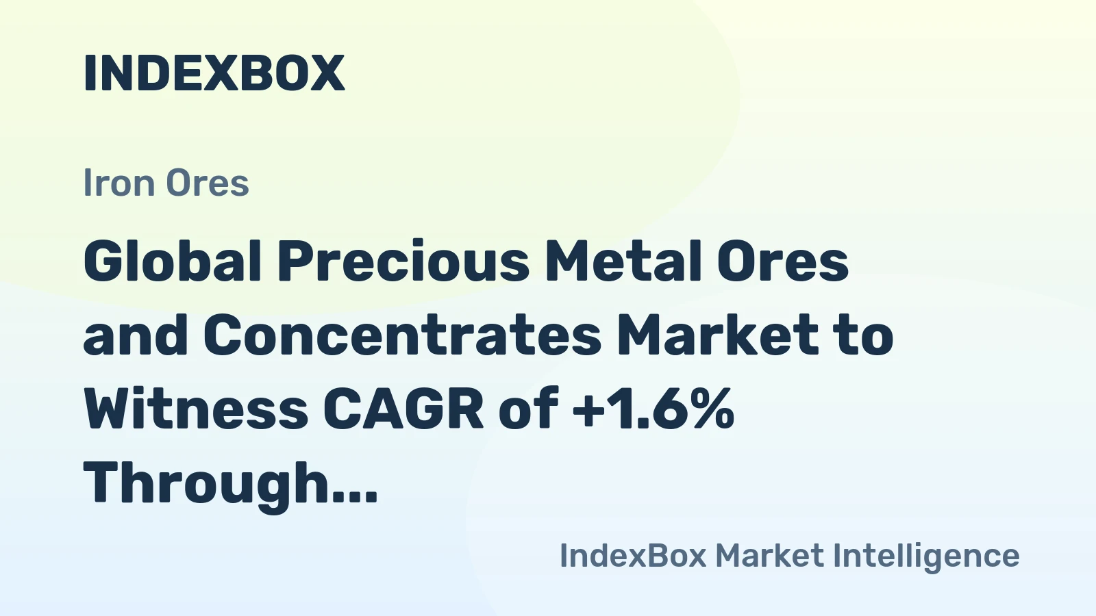 Global Precious Metal Ores and Concentrates Market to Witness CAGR of +1.6% Through 2035
