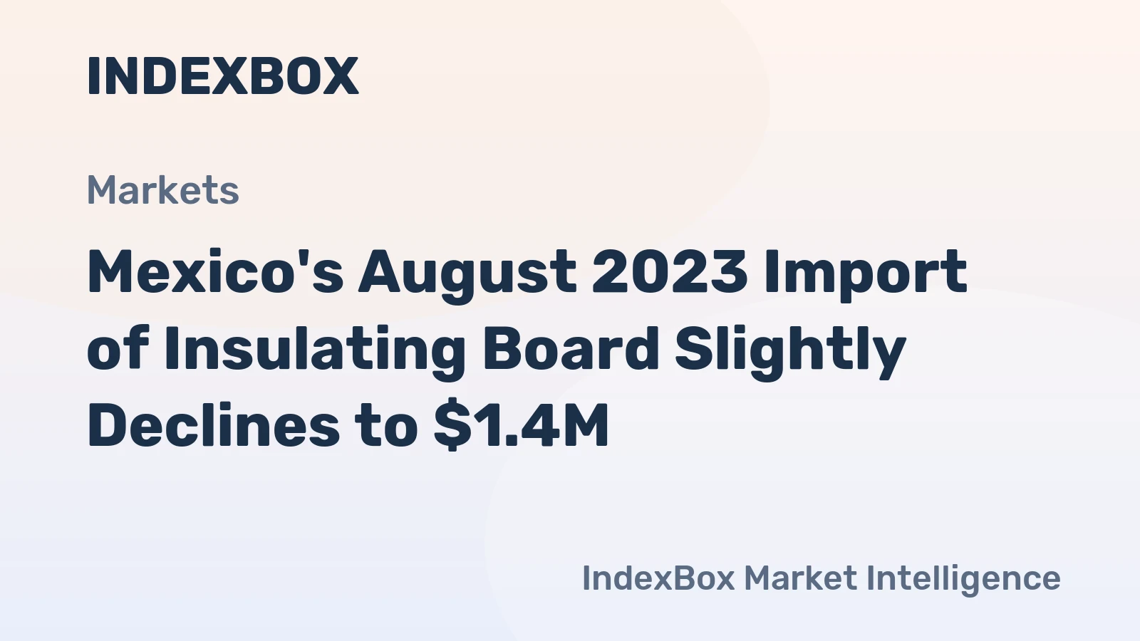 Mexico's August 2023 Import of Insulating Board Slightly Declines to $1.4M