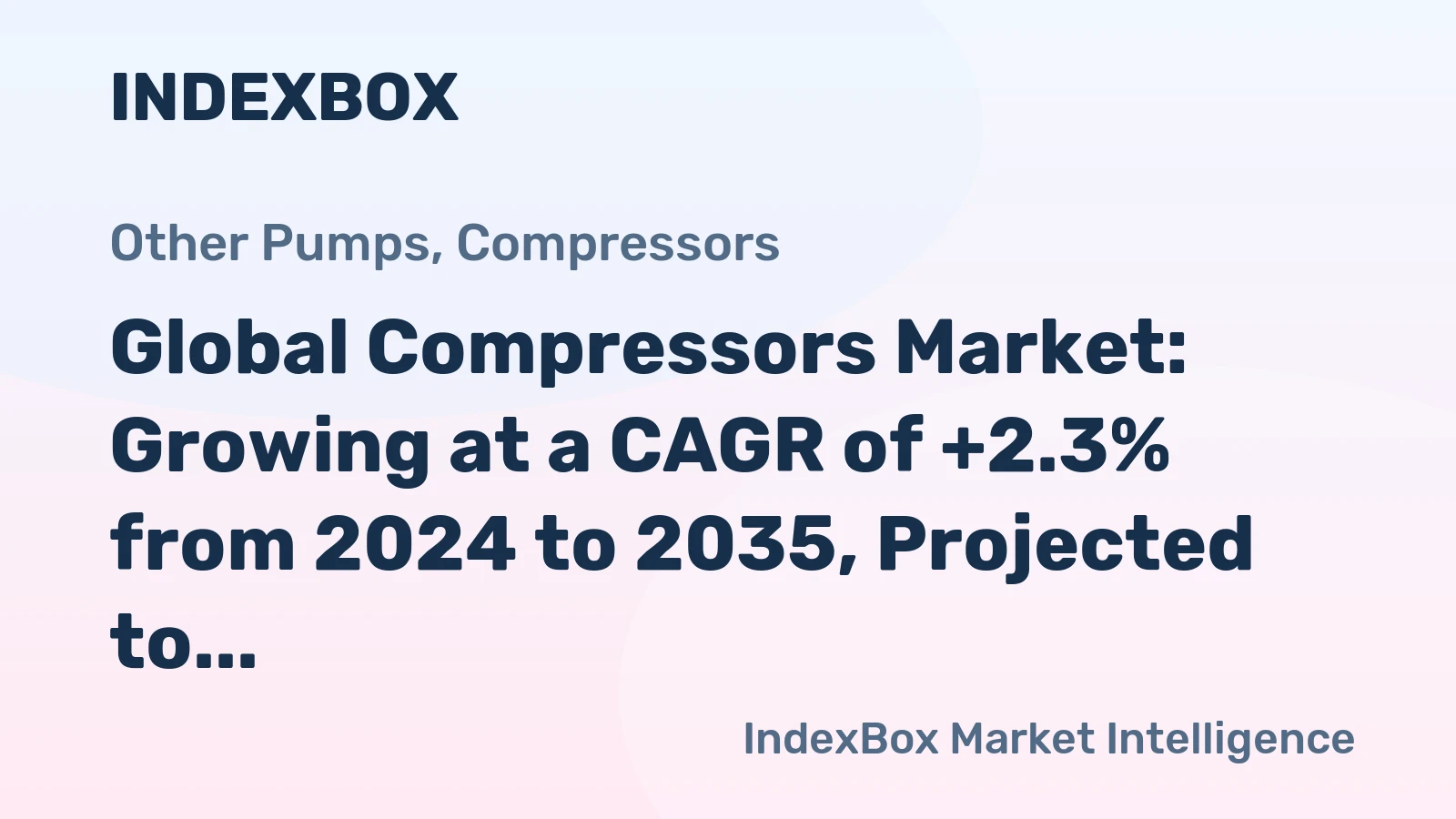 Global Compressors Market: Growing at a CAGR of +2.3% from 2024 to 2035, Projected to Reach $56.9B