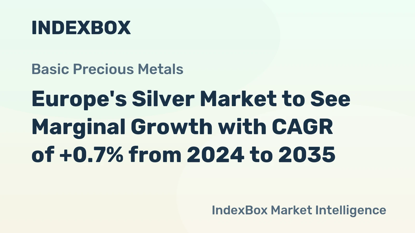 Europe's Silver Market to See Marginal Growth with CAGR of +0.7% from 2024 to 2035