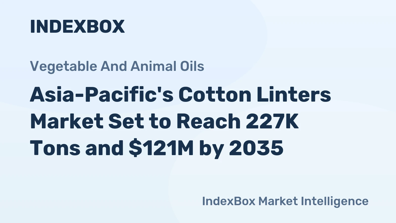 Asia-Pacific's Cotton Linters Market Set to Reach 227K Tons and $121M by 2035