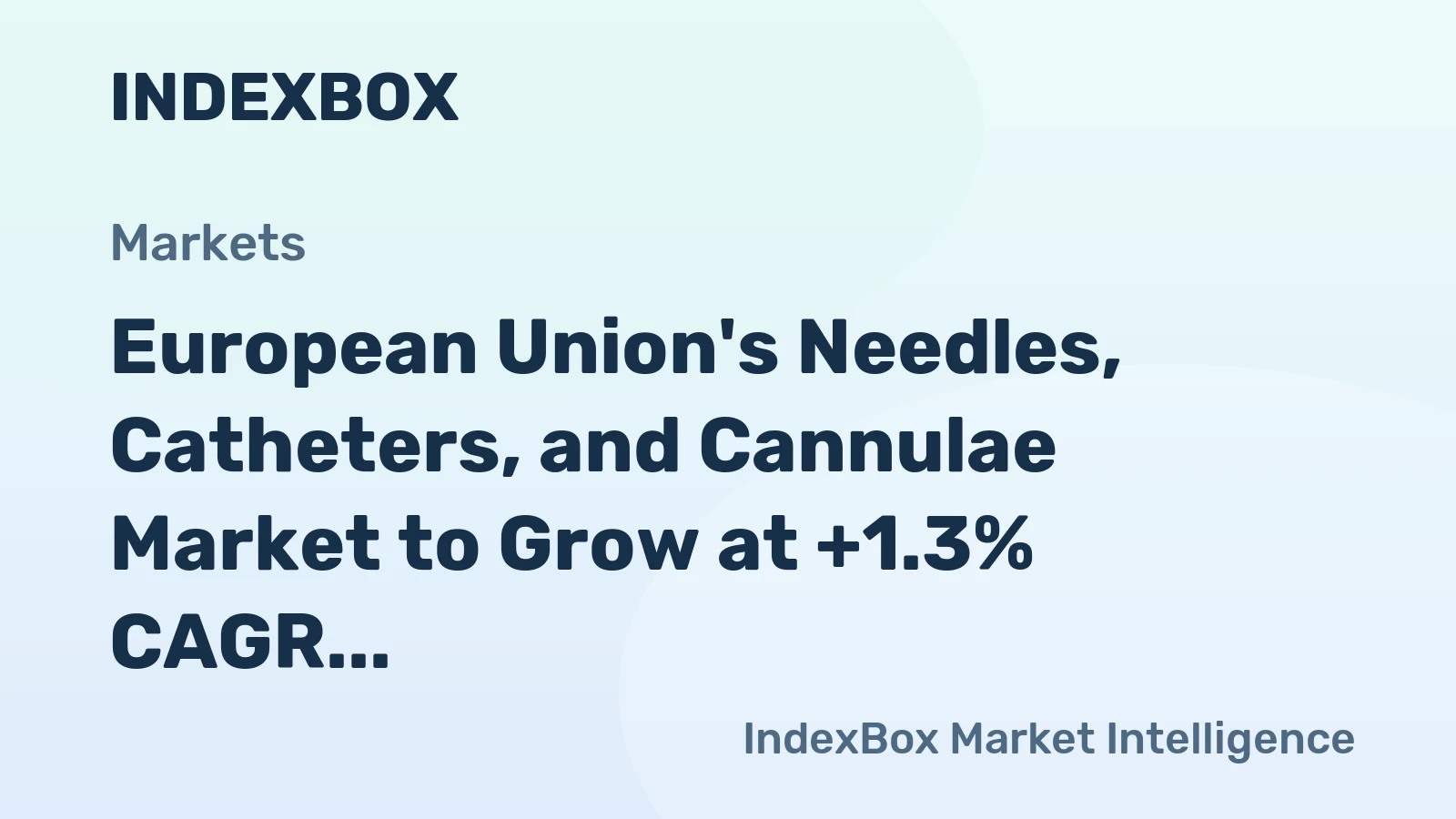 European Union's Needles, Catheters, and Cannulae Market to Grow at +1.3% CAGR, Reaching 25B Units by 2035