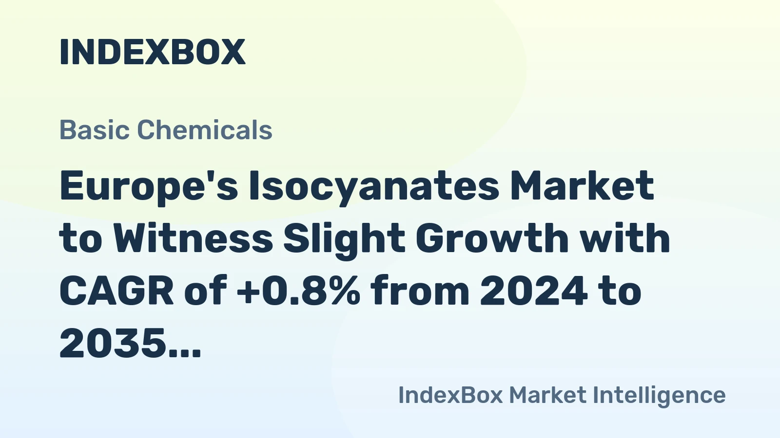 Europe's Isocyanates Market to Witness Slight Growth with CAGR of +0.8% from 2024 to 2035