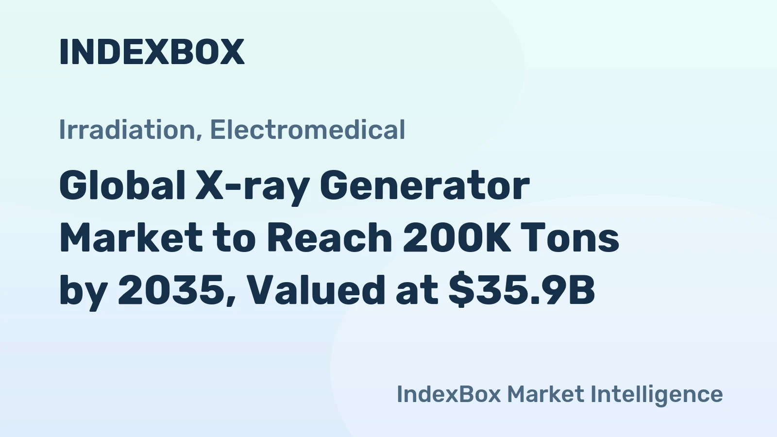 Global X-ray Generator Market to Reach 200K Tons by 2035, Valued at $35.9B