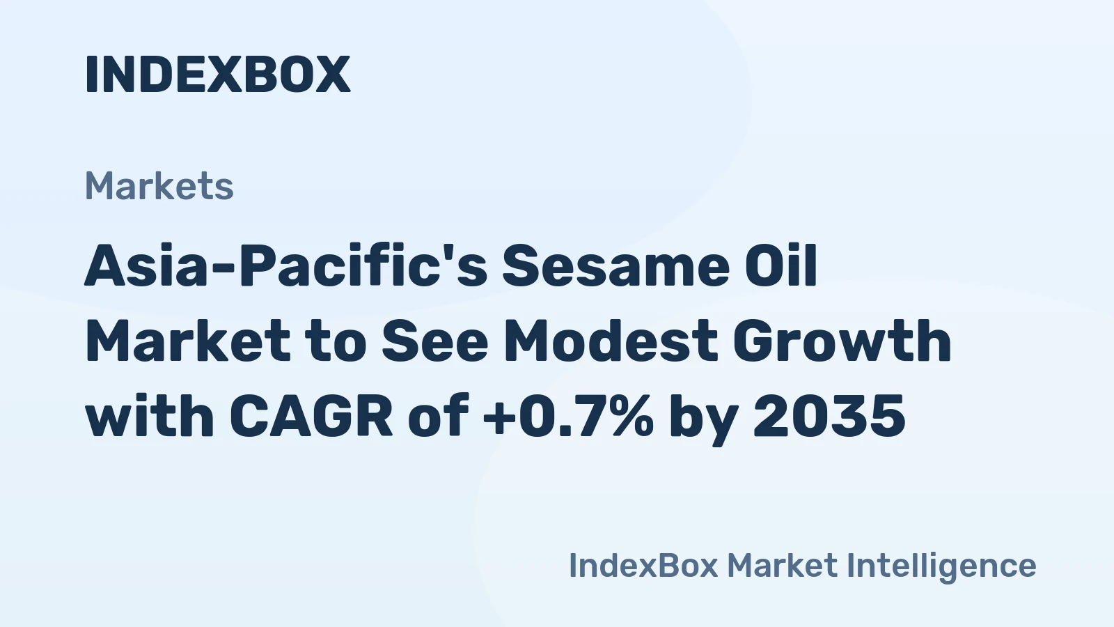 Asia-Pacific's Sesame Oil Market to See Modest Growth with CAGR of +0.7% by 2035