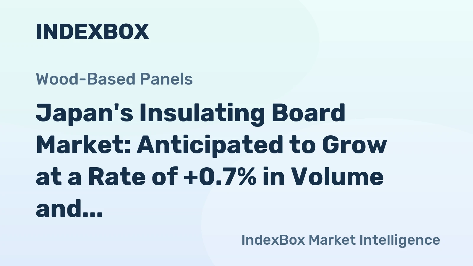 Japan's Insulating Board Market: Anticipated to Grow at a Rate of +0.7% in Volume and +0.9% in Value from 2024 to 2035