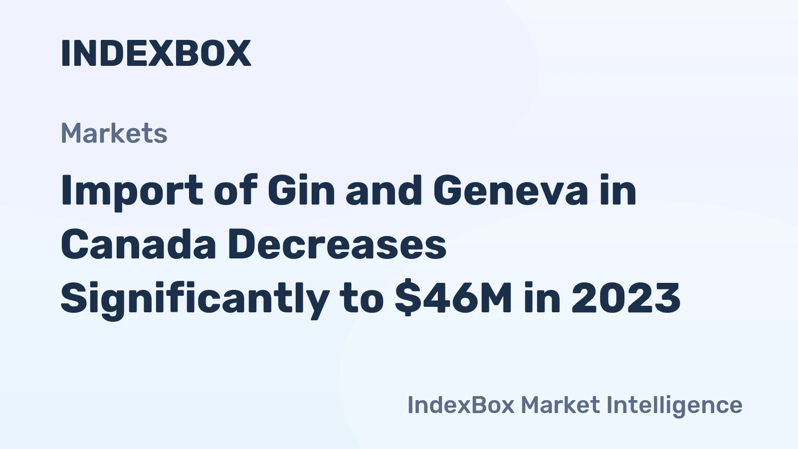 Import of Gin and Geneva in Canada Decreases Significantly to $46M in 2023
