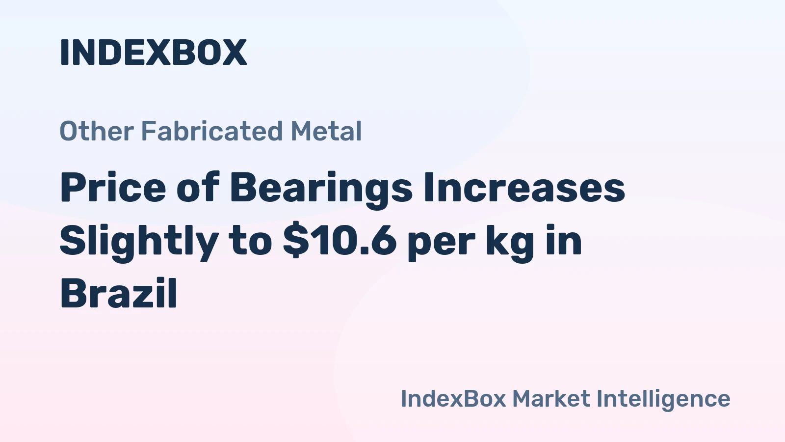 Price of Bearings Increases Slightly to $10.6 per kg in Brazil