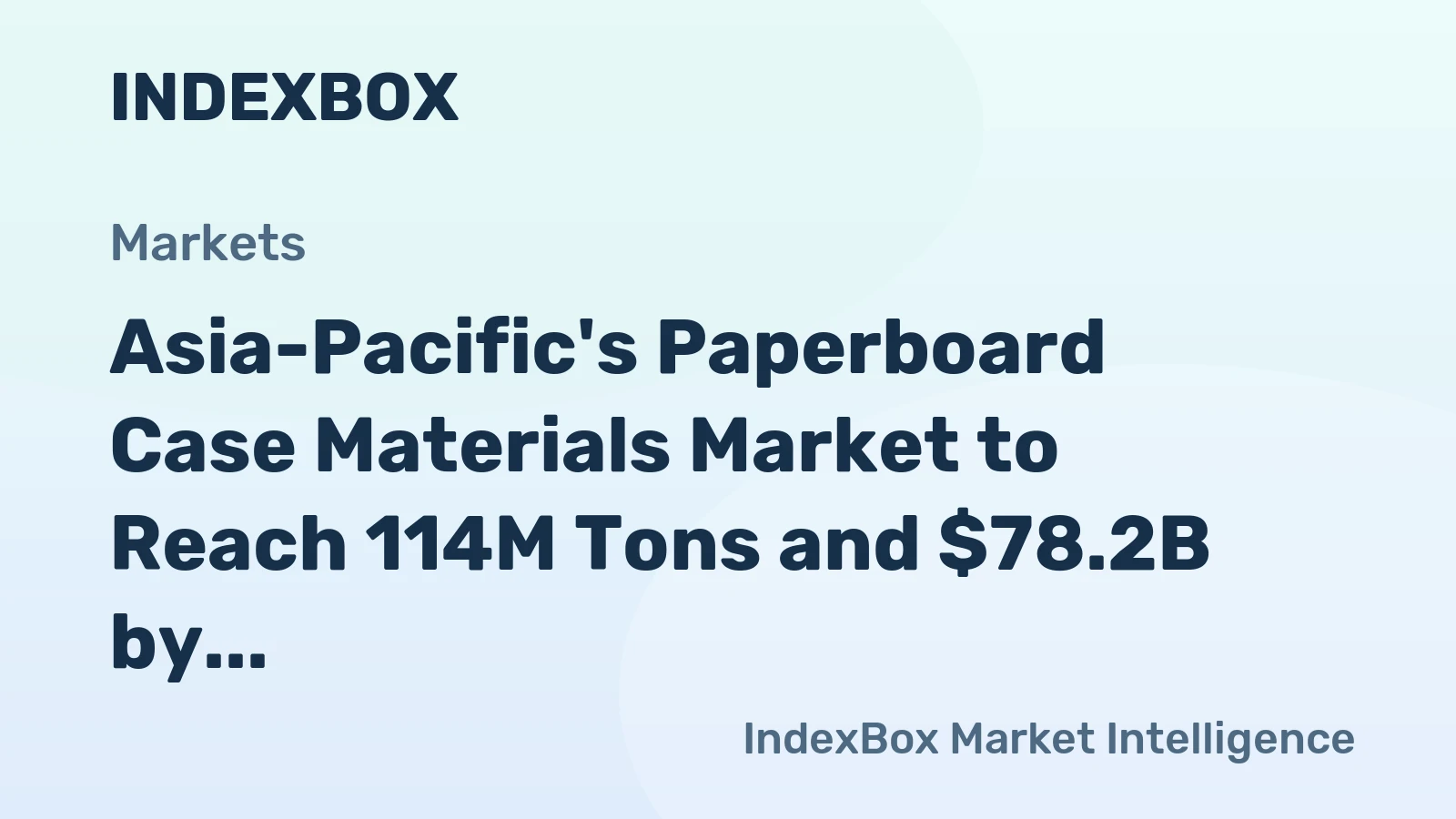 Asia-Pacific's Paperboard Case Materials Market to Reach 114M Tons and $78.2B by 2035