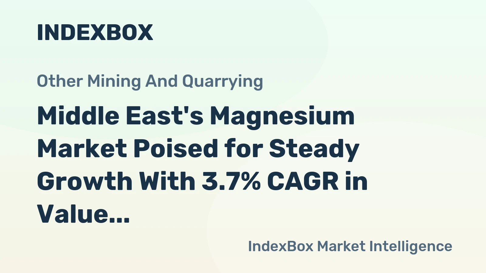 Middle East's Magnesium Market Poised for Steady Growth With 3.7% CAGR in Value Through 2035