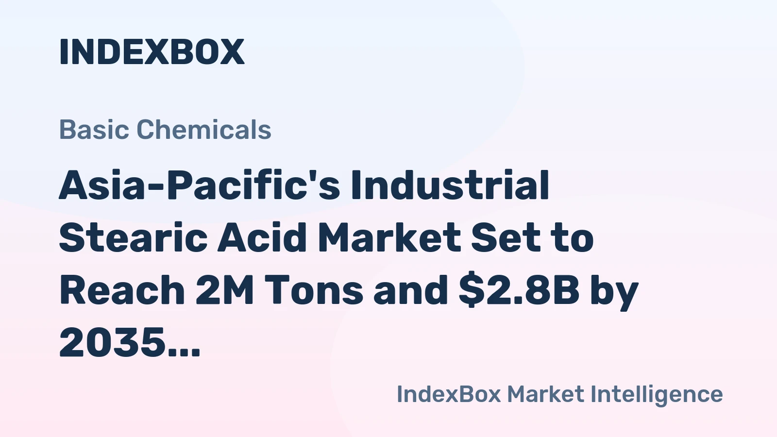 Asia-Pacific's Industrial Stearic Acid Market Set to Reach 2M Tons and $2.8B by 2035