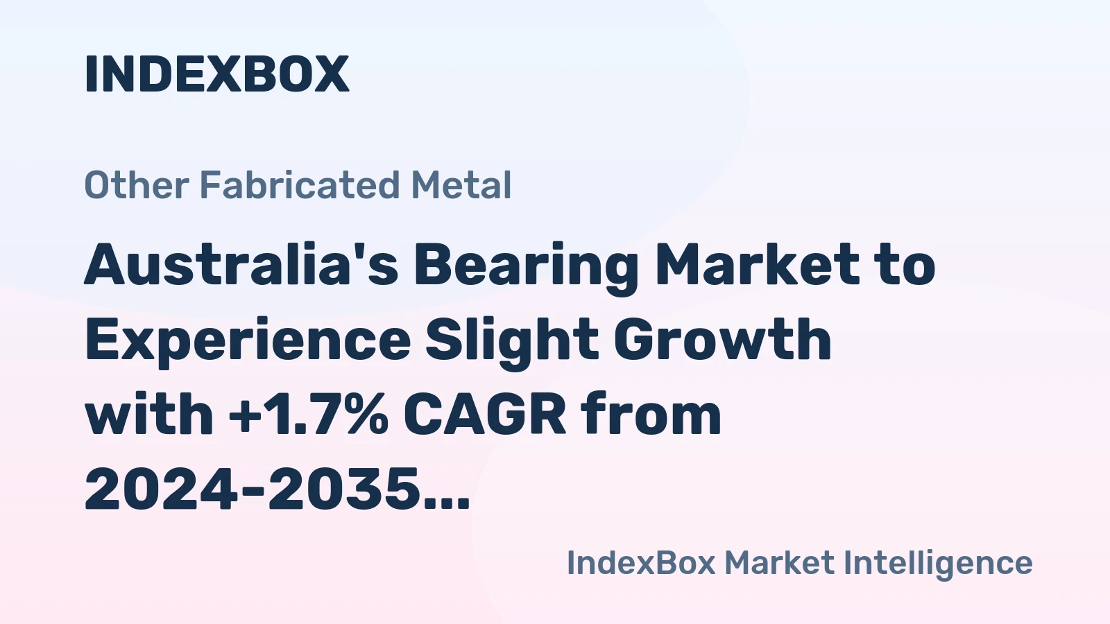 Australia's Bearing Market to Experience Slight Growth with +1.7% CAGR from 2024-2035
