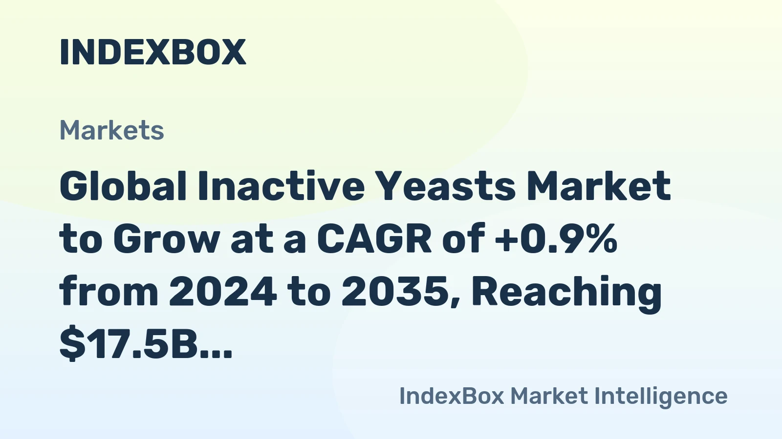Global Inactive Yeasts Market to Grow at a CAGR of +0.9% from 2024 to 2035, Reaching $17.5B by 2035