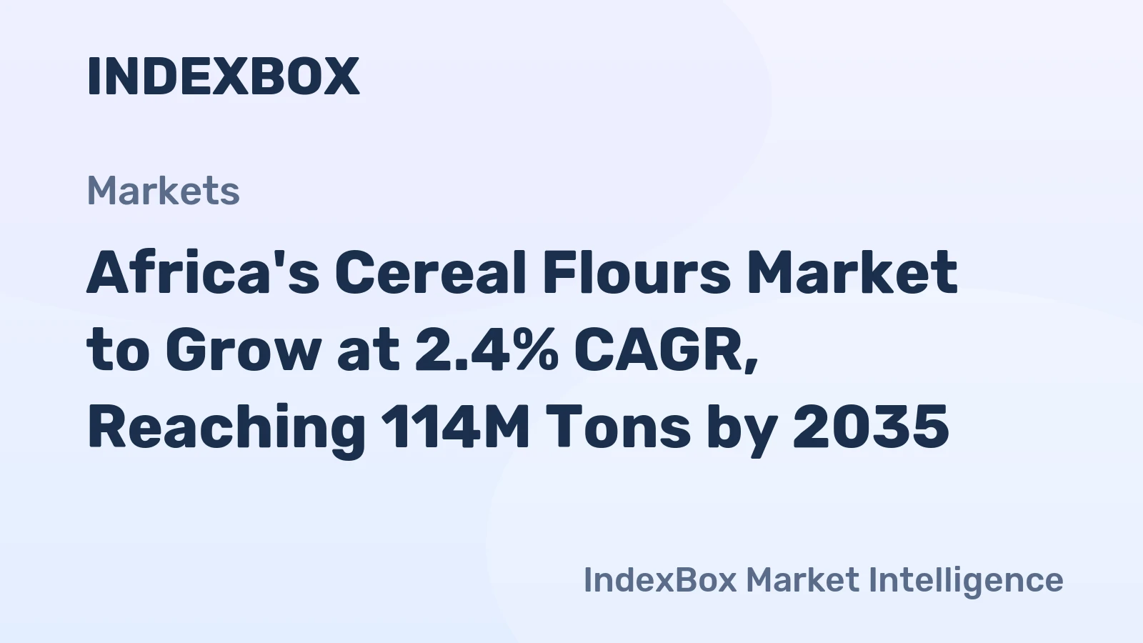Africa's Cereal Flours Market to Grow at 2.4% CAGR, Reaching 114M Tons by 2035