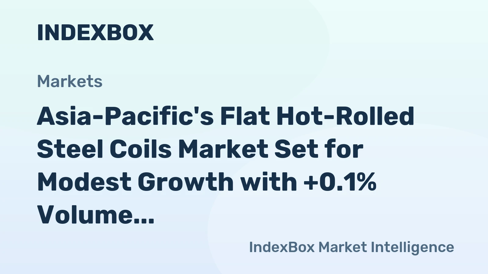 Asia-Pacific's Flat Hot-Rolled Steel Coils Market Set for Modest Growth with +0.1% Volume CAGR Through 2035