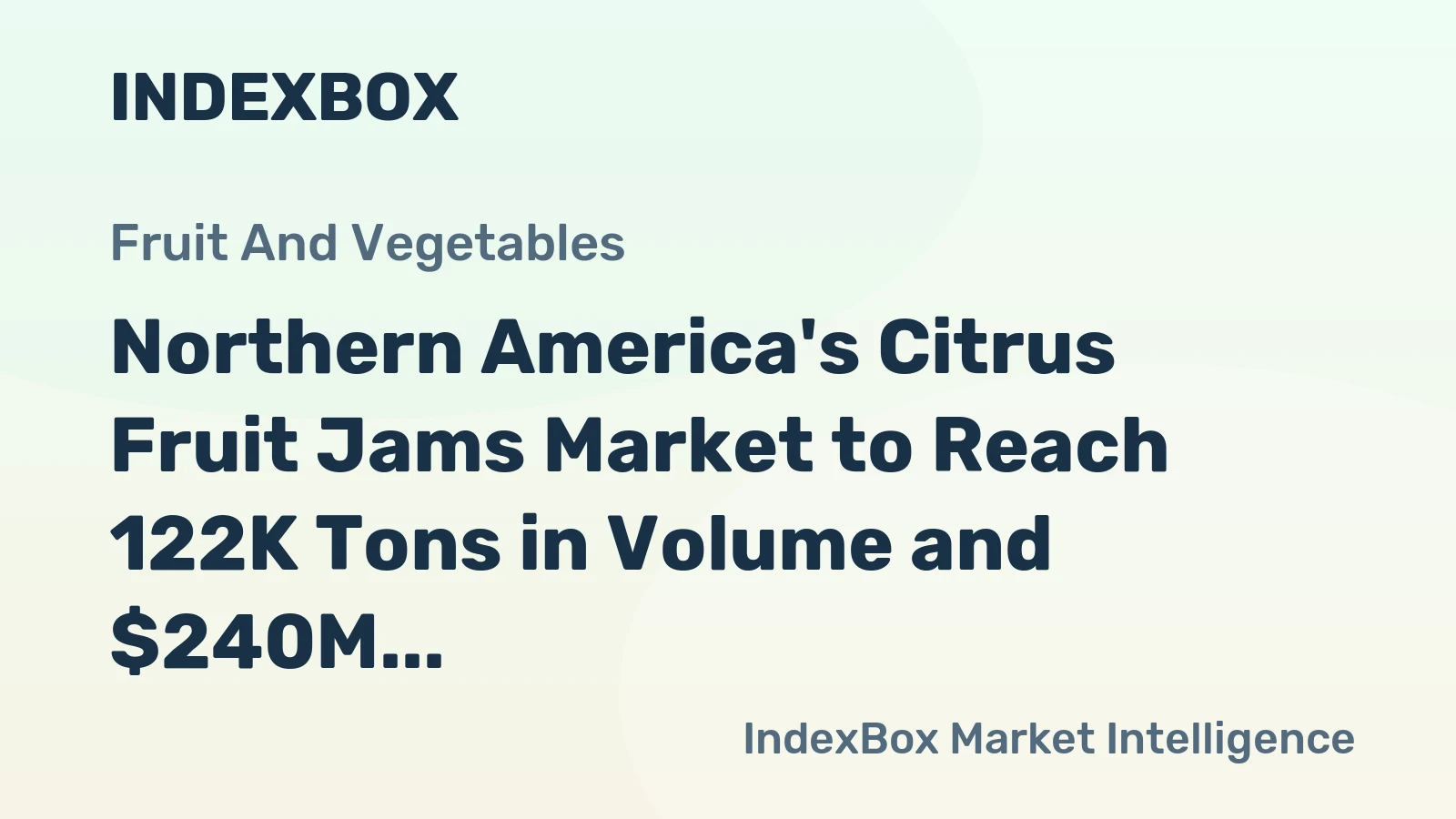 Northern America's Citrus Fruit Jams Market to Reach 122K Tons in Volume and $240M in Value by 2035