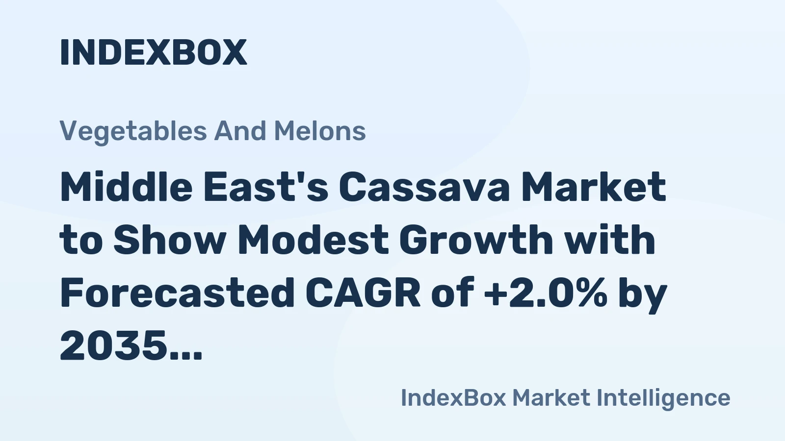 Middle East's Cassava Market to Show Modest Growth with Forecasted CAGR of +2.0% by 2035