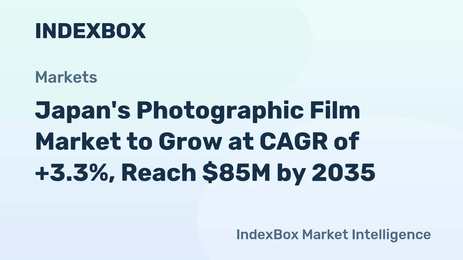 Japan's Photographic Film Market to Grow at CAGR of +3.3%, Reach $85M by 2035