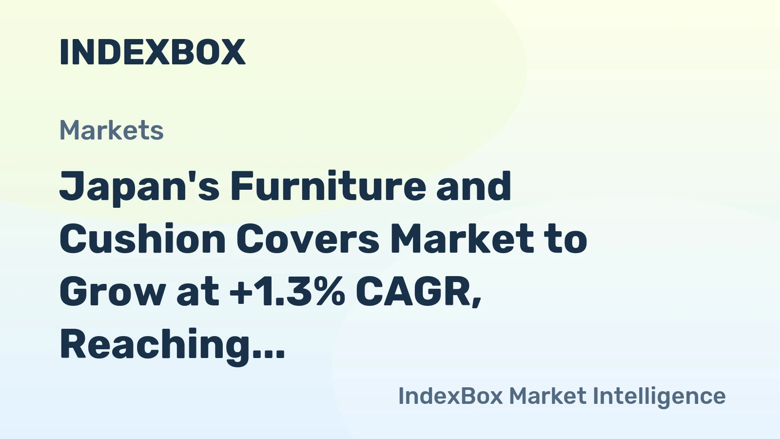 Japan's Furniture and Cushion Covers Market to Grow at +1.3% CAGR, Reaching $3.9B by 2035