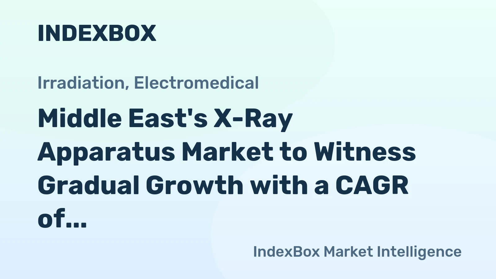 Middle East's X-Ray Apparatus Market to Witness Gradual Growth with a CAGR of +1.4% from 2024 to 2035, Reaching $1.5B by 2035