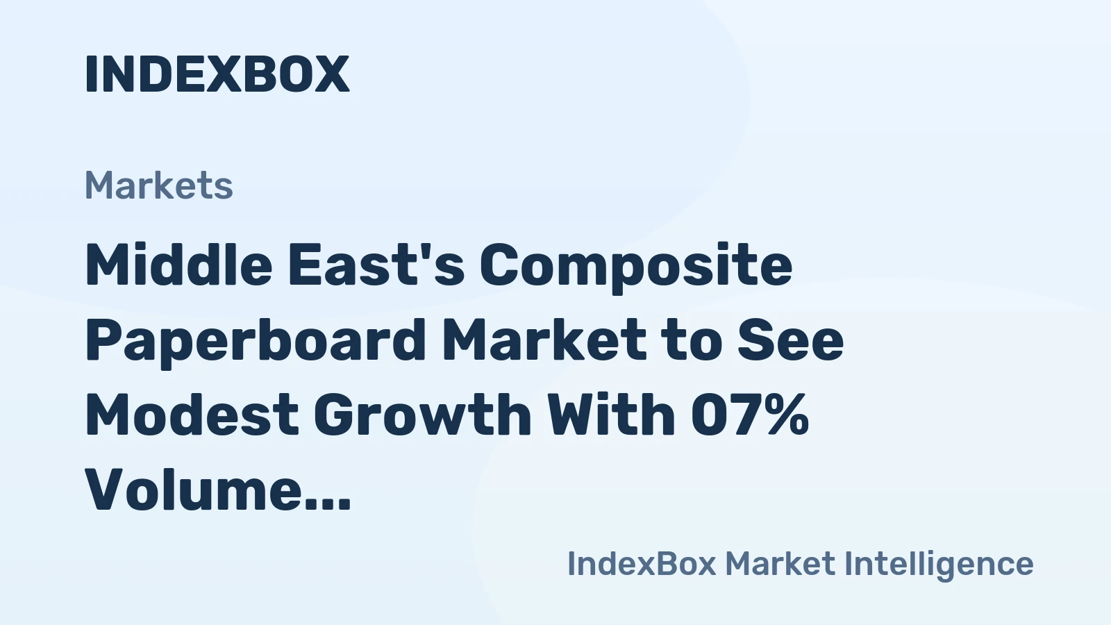 Middle East's Composite Paperboard Market to See Modest Growth With 07% Volume CAGR Through 2035