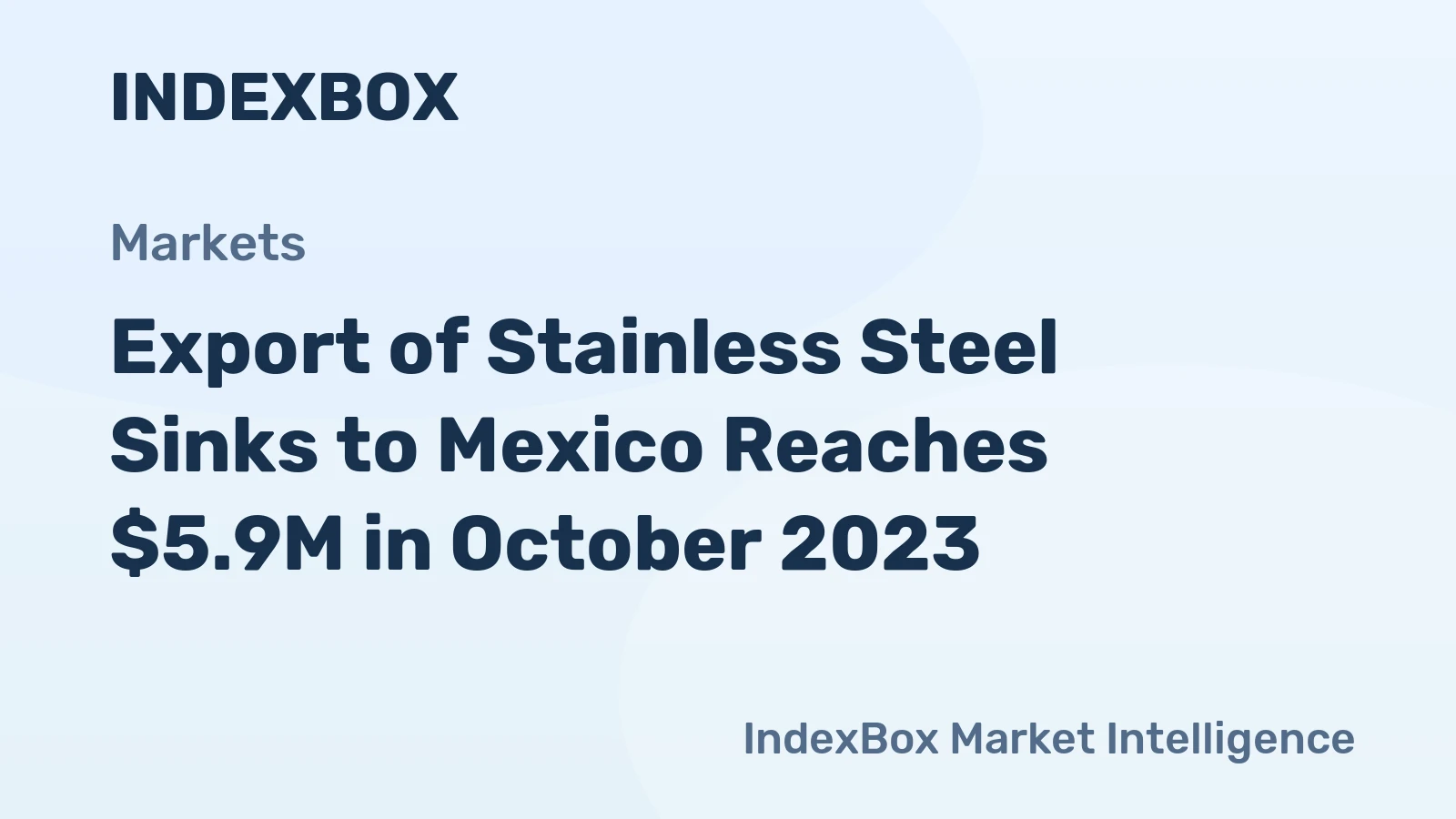 Export of Stainless Steel Sinks to Mexico Reaches $5.9M in October 2023