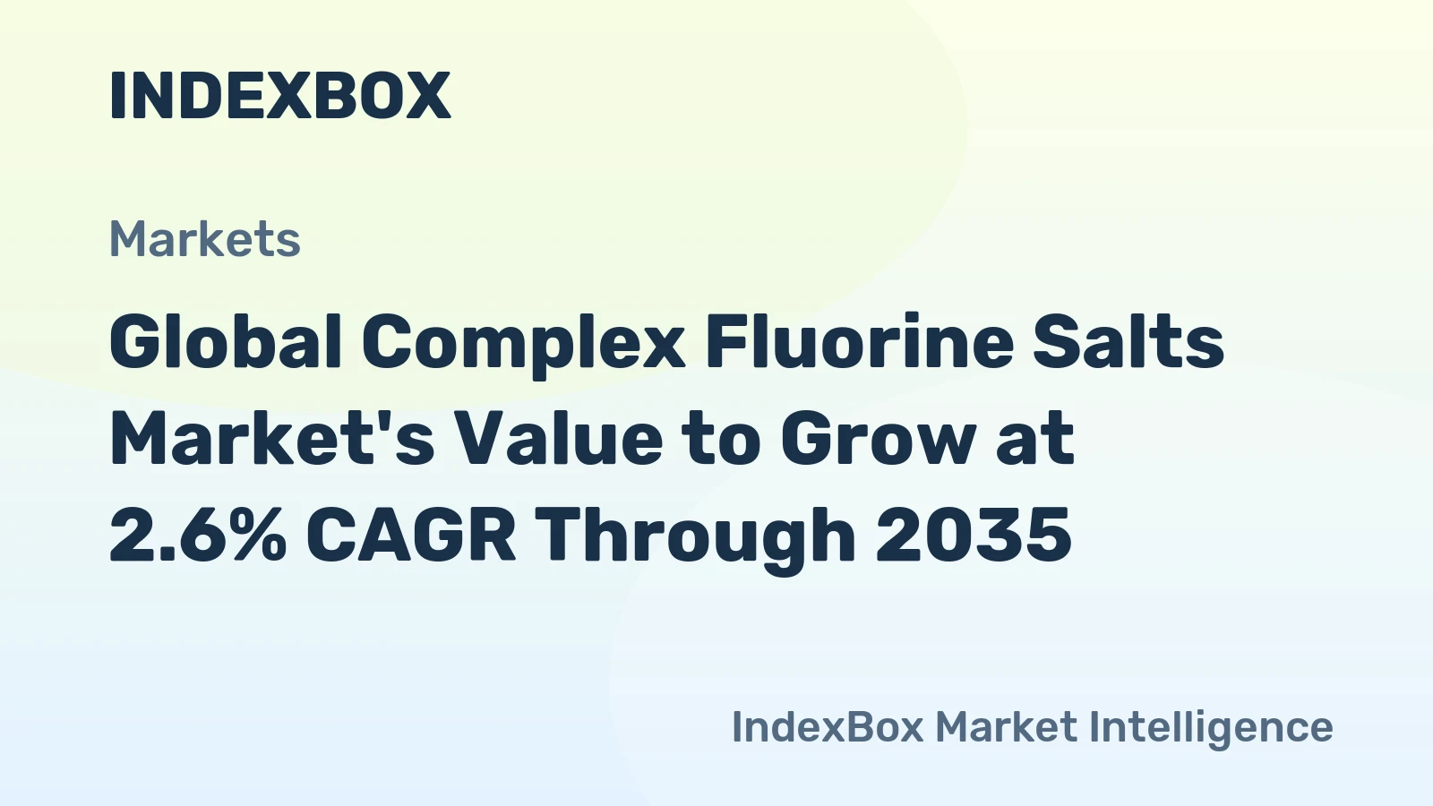 Global Complex Fluorine Salts Market's Value to Grow at 2.6% CAGR Through 2035