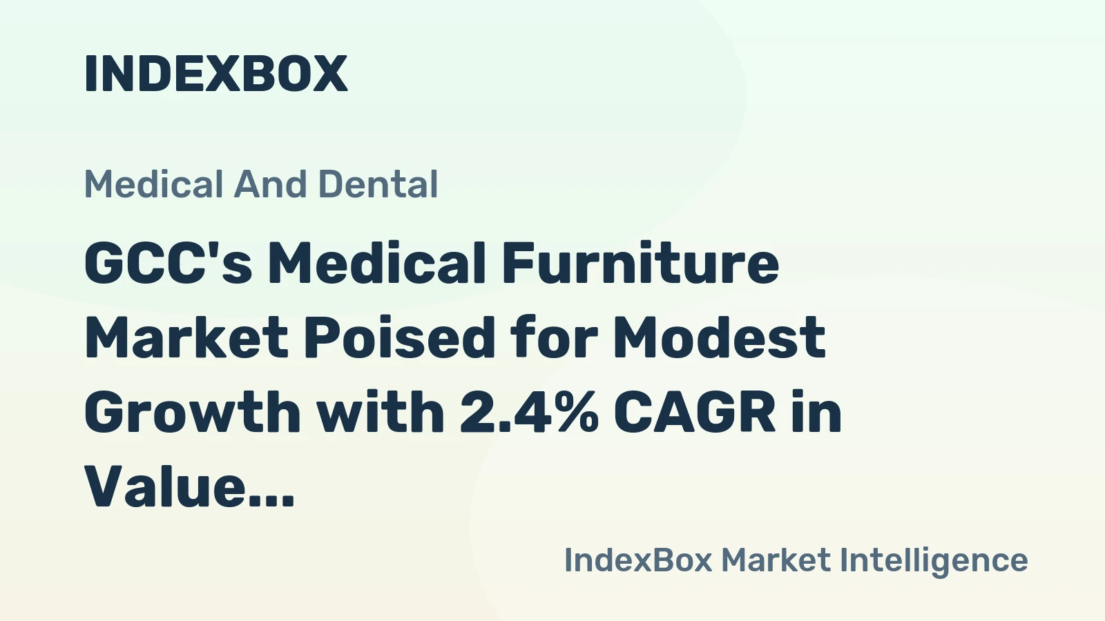 GCC's Medical Furniture Market Poised for Modest Growth with 2.4% CAGR in Value