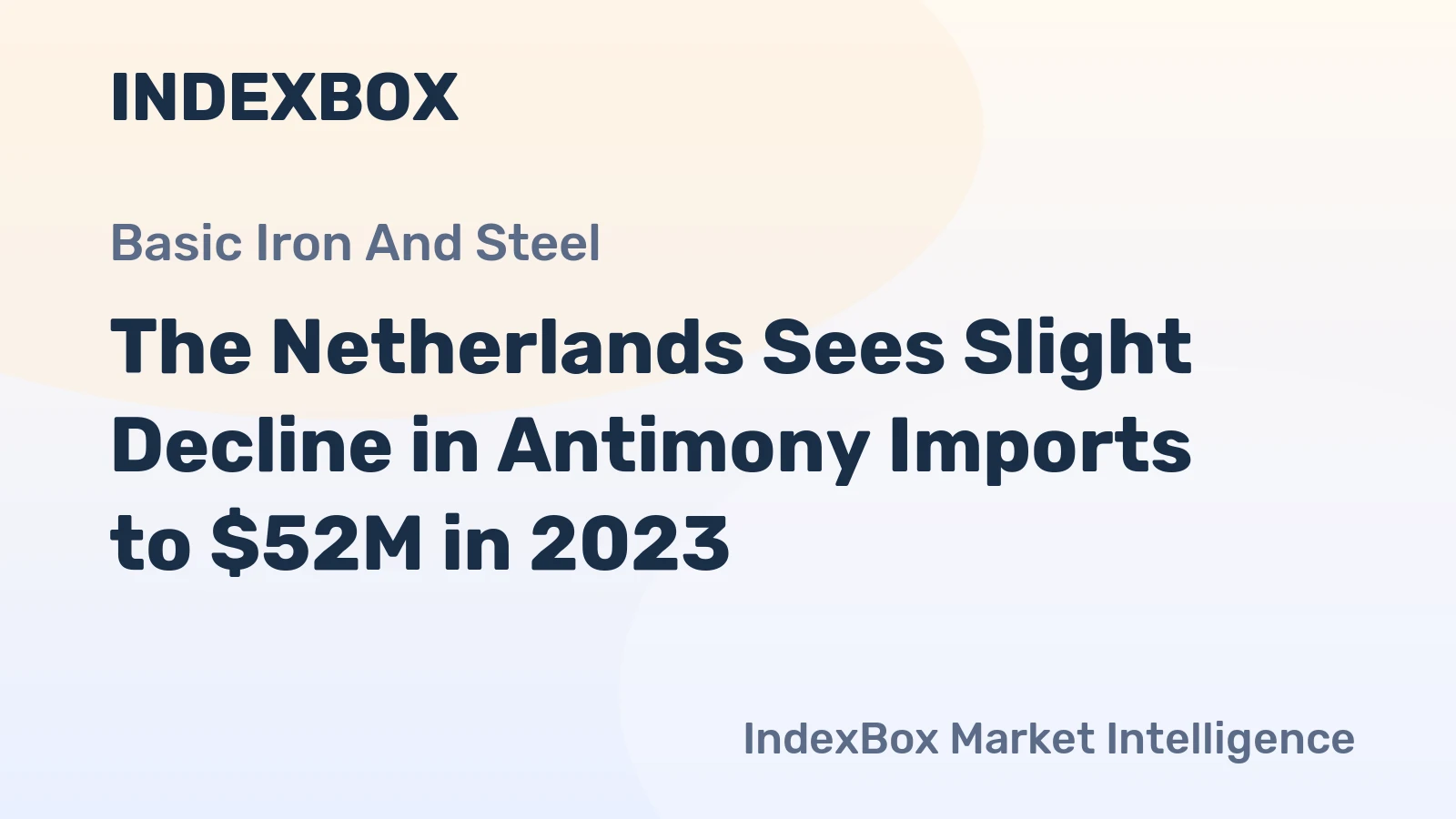 The Netherlands Sees Slight Decline in Antimony Imports to $52M in 2023