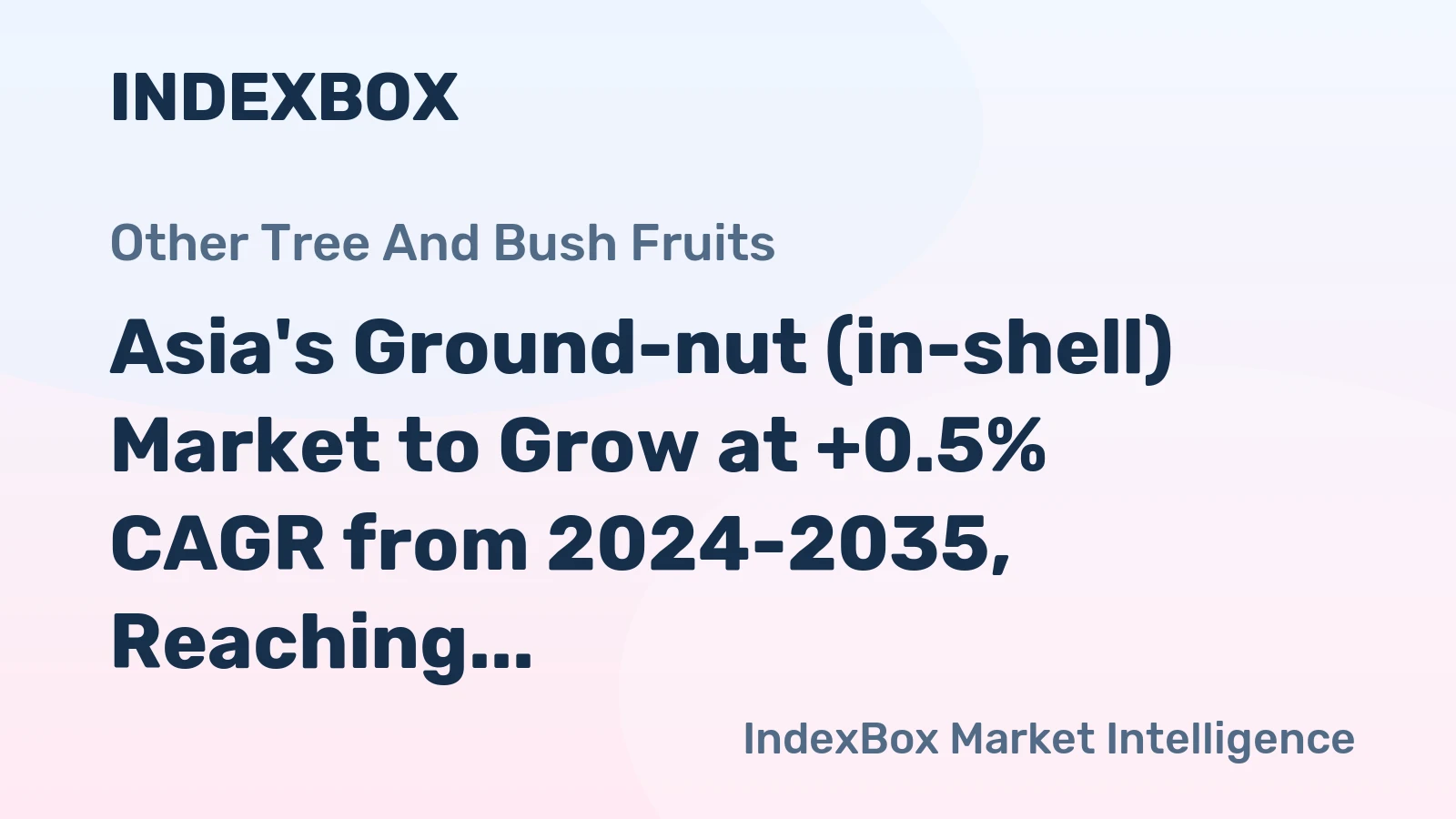 Asia's Ground-nut (in-shell) Market to Grow at +0.5% CAGR from 2024-2035, Reaching 35M Tons