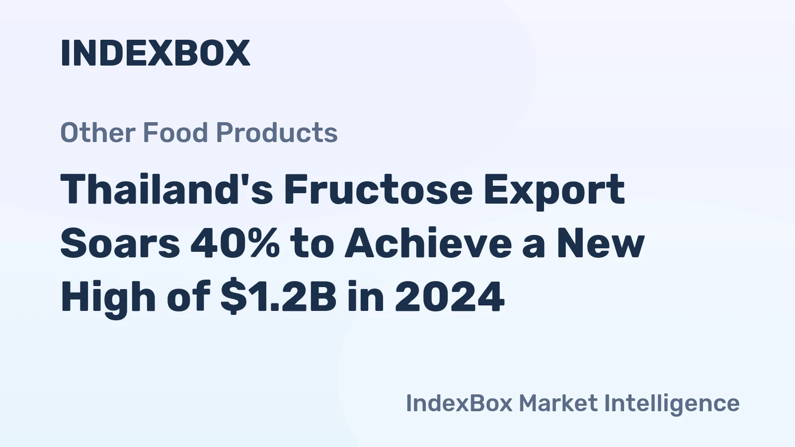 Thailand's Fructose Export Soars 40% to Achieve a New High of $1.2B in 2024